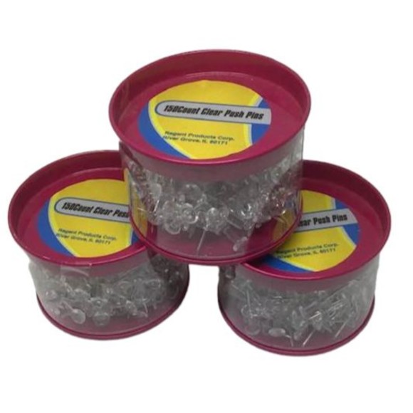 Unbranded | Office | Clear Push Pins 45 Count Lot 3 Containers Office ...